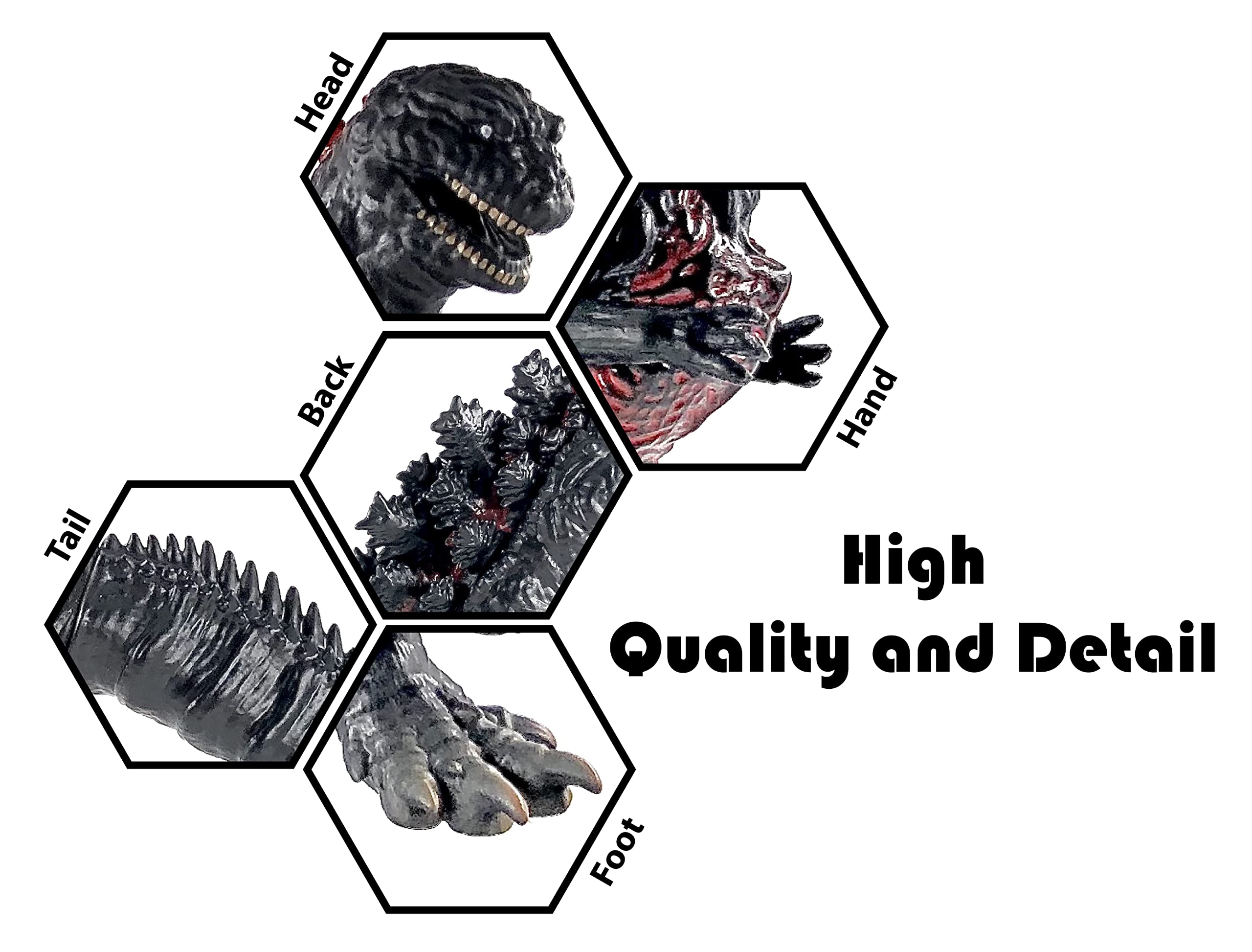 TwCare Exclusive Set of 6 Godzilla vs Kong Toys Movable Joint Action Figures, King of The Monster Dinosaur Shin Ghidorah Skull Crawler Mecha Mechagodzilla Cake Toppers Pack