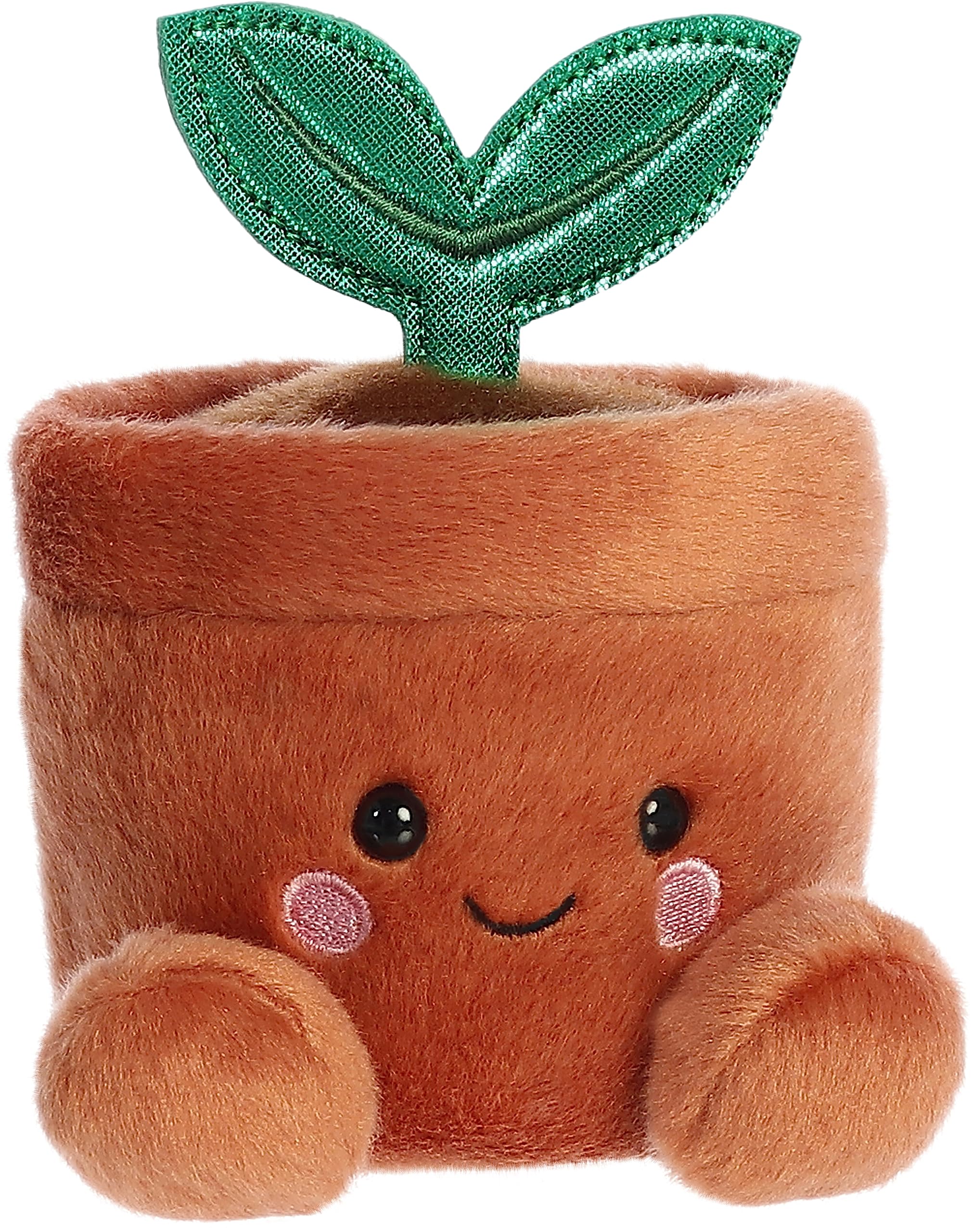 Aurora® Adorable Palm Pals™ Terra Potted Plant™ Stuffed Animal - Pocket-Sized Play - Collectable Fun - Brown 5 Inches