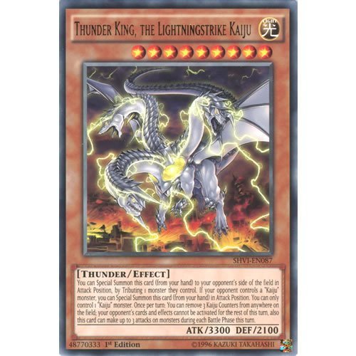 YuGiOh : SHVI-EN087 1st Ed Thunder King, the Lightningstrike Kaiju Rare Card - ( Shining Victories ) by Deckboosters