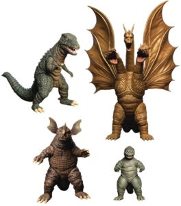 mezco - godzilla: destroy all monsters - 5 points xl - round 2 boxed set