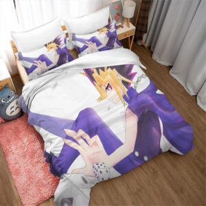 AKARDO Yu Gi King Card Game Blue Eyes Dragon Anime Duvet Covers, Soft Microfiber Washed Duvet Cover Set 3 Pieces with Zipper Closure,Beding Set (05,Queen (90"x90"))