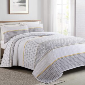 hombys oversized king bedspread boho striped pattern quilt set 3 pcs lightweight, soft & breathable coverlet beding set for all season