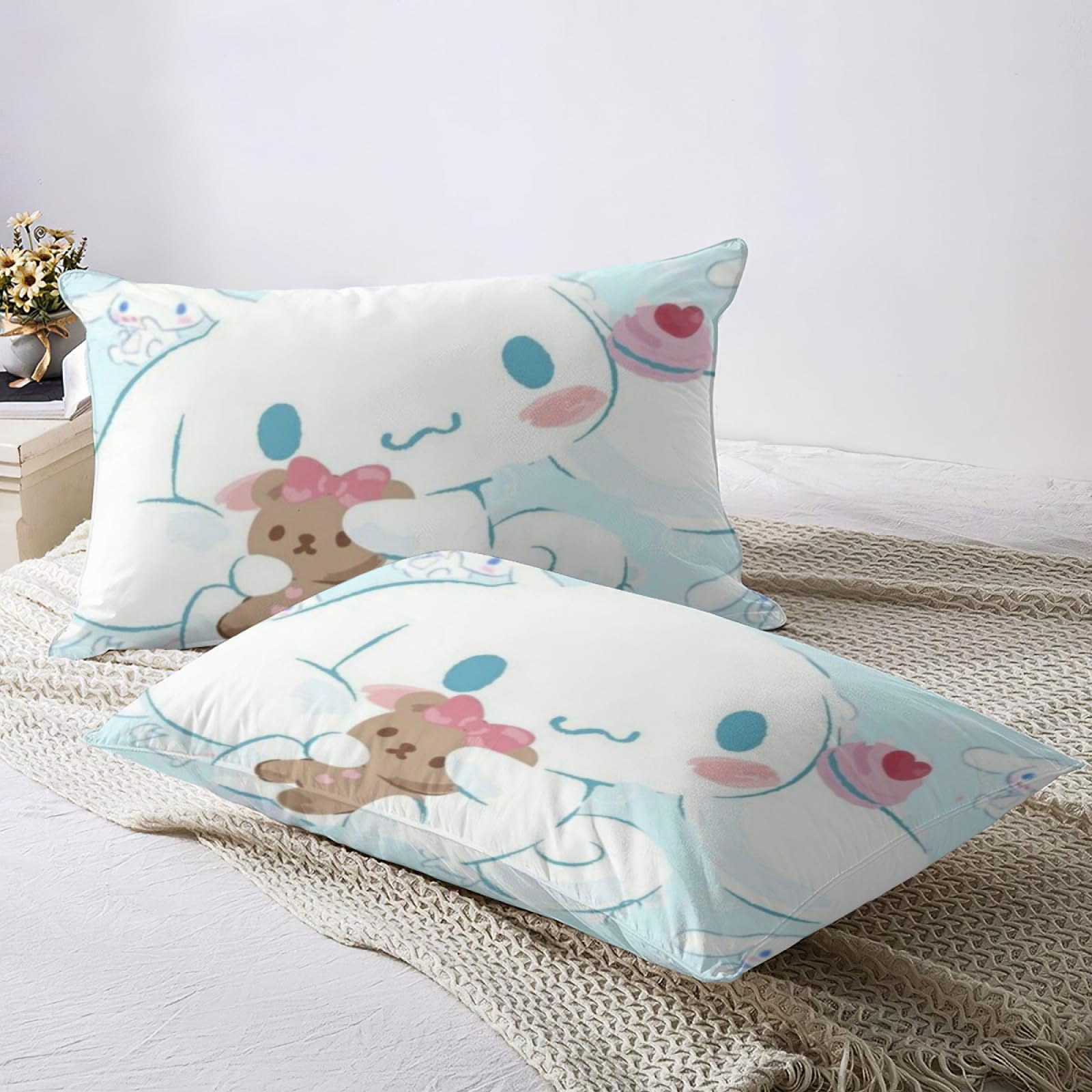 RIDD 3pcs Cinnamoroll Duvet Cover, Twin Bedding Sets, Kawaii Bedding, Anime Comforter Bedspread Quilt Cover, Kawaii Beding Gifts for Teenage Boys Girls, 2 Pillow Sham