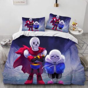 akardo under legend tales game sans frisk duvet covers, soft microfiber washed duvet cover set 3 pieces with zipper closure,beding set (23,full (79"x90"))