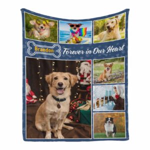 interestprint customized blankets with photos text personalized picture blanket for dog gifts for birthday family pet custom photo blanket 7 collage throw blanket for beding sofa travel 60x80 inch