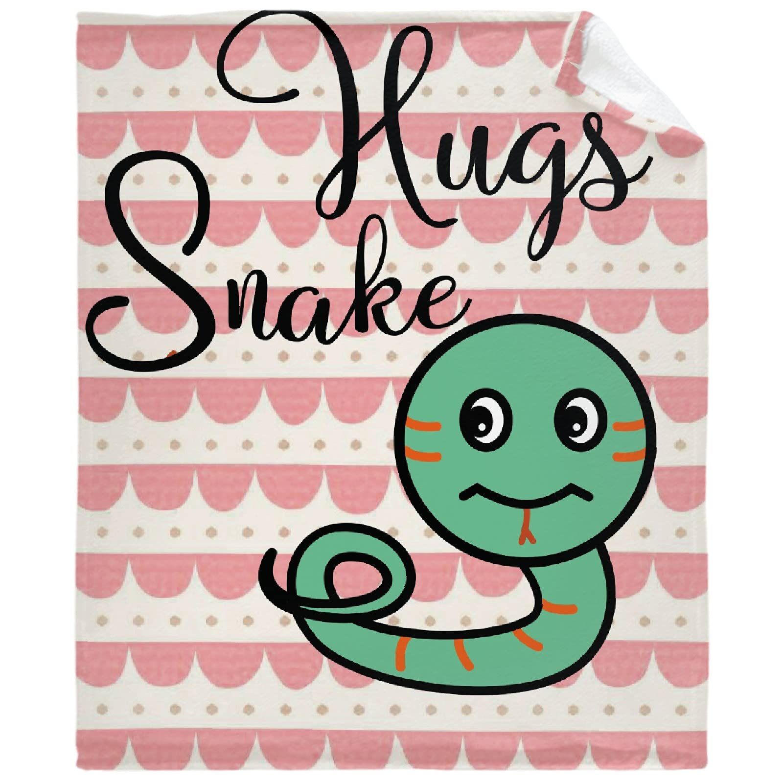 Cute Hugs Snake Flannel Blanket Fleece Cozy Throws Soft Blankets for Wedding Birthday Valentines Halloween Couch Beding Picnic-40“x30 XSmall for Pets