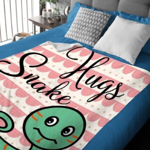 Cute Hugs Snake Flannel Blanket Fleece Cozy Throws Soft Blankets for Wedding Birthday Valentines Halloween Couch Beding Picnic-40“x30 XSmall for Pets