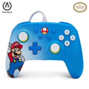 powera enhanced wired controller for nintendo switch - mario pop art