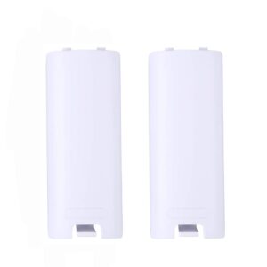 wii remote controller battery cover, 2 pack back cover replacement for nintendo wii u remote – white