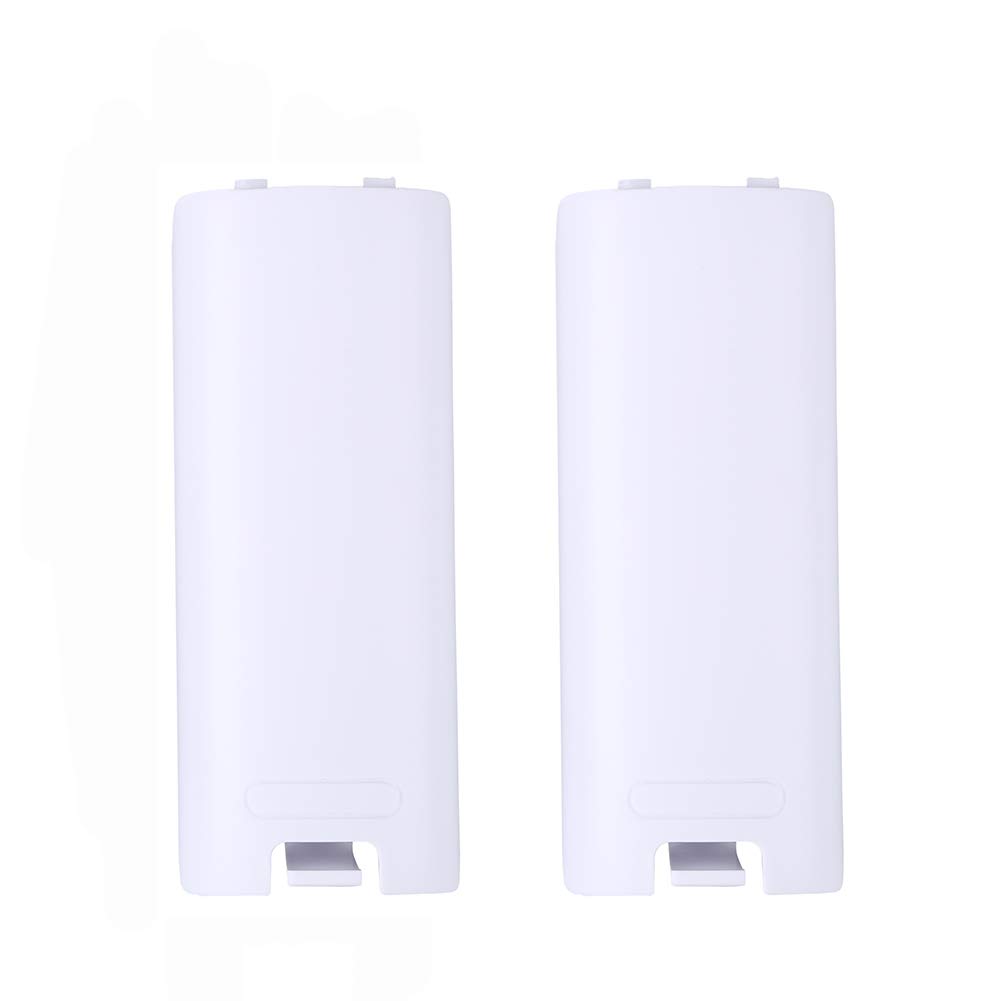 Wii Remote Controller Battery Cover, 2 Pack Back Cover Replacement for Nintendo Wii U Remote – White