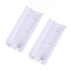 Wii Remote Controller Battery Cover, 2 Pack Back Cover Replacement for Nintendo Wii U Remote – White