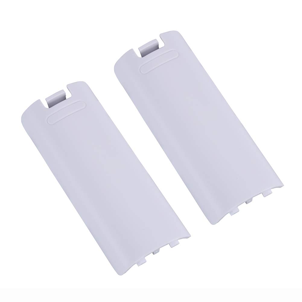 Wii Remote Controller Battery Cover, 2 Pack Back Cover Replacement for Nintendo Wii U Remote – White