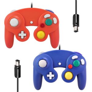 liphontcta galgo gamecube controllers, classic controller for nintendo gamecube and compatible with wii (red & deep blue)