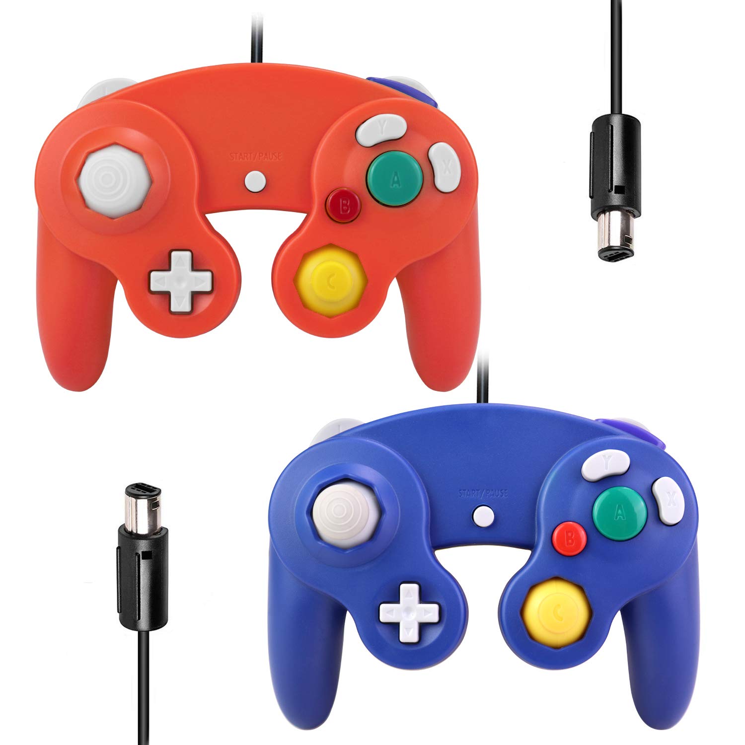 Liphontcta GALGO Gamecube Controllers, Classic Controller for Nintendo Gamecube and Compatible with Wii (Red & Deep Blue)