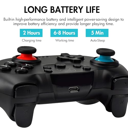 Zakgbxbig Controller for Switch, Wireless Pro Controller for Switch Lite, Controller for Switch Remote Gamepad Joystick, Turbo and Dual Vibration…