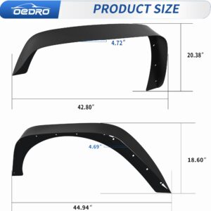 OEDRO Flat Front & Rear Fender Flares Compatible with 2007-2018 Jeep Wrangler JK & JKU Unlimited, 4 PCS Off-Road Steel Liner Set