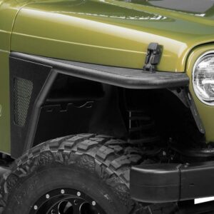 paramount automotive 51-0041 black front steel fender with mesh insert (jeep wrangler tj)