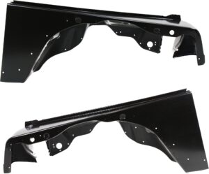 evan-fischer front fender set of 2 compatible with 1997-2006 jeep wrangler primed steel driver and passenger side