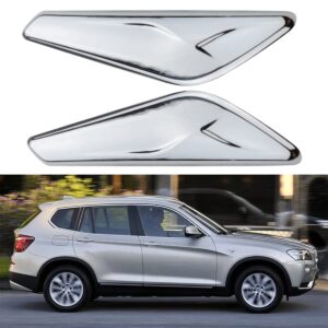 2 PCS Front Fender Chrome Finisher Trim Right Left Side Fits BMW X3 F25 X4 F26 2013-2017 Replaces 51117338570 51117338569