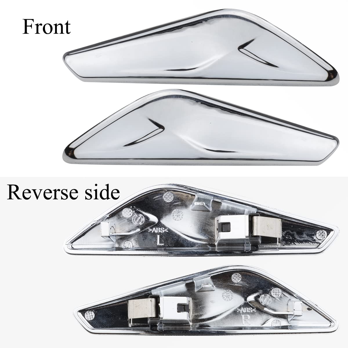 2 PCS Front Fender Chrome Finisher Trim Right Left Side Fits BMW X3 F25 X4 F26 2013-2017 Replaces 51117338570 51117338569