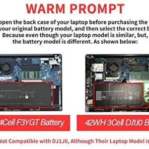 F3YGT 7480 DM3WC Battery for Dell Latitude 7480 7390 7280 7290 7380 7490 E7280 E7480 E7490 12 7000 13 7000 14 7000 Series P73G P73G002 P29S002 ODM3WC DM6WC 2X39G KG7VF 451-BBYE 453-BBCF f3ygt 60WH