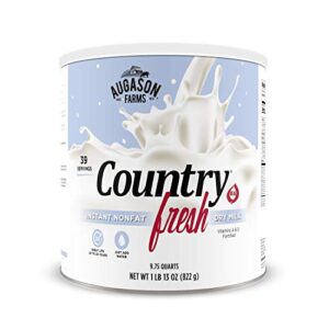 augason farms country fresh 100% real instant nonfat dry milk, 1 lb, 13 oz.