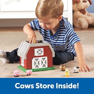 Learning Resources Hide-N-Go Moo, Farm Animal Toy, Barn Toys for Toddlers, 9 Pieces, Ages 2+