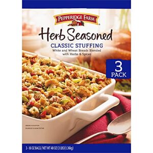 pepperidge farm herb seasoned classic stuffing, 16 oz (pack of 3)