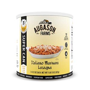 augason farms italiano marinara lasagna super can with 3 pouches, 29.2 oz