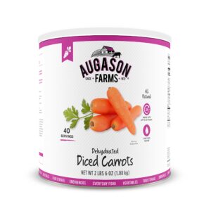 augason farms dehydrated diced carrots,net weight 2 lbs 6 ounce.