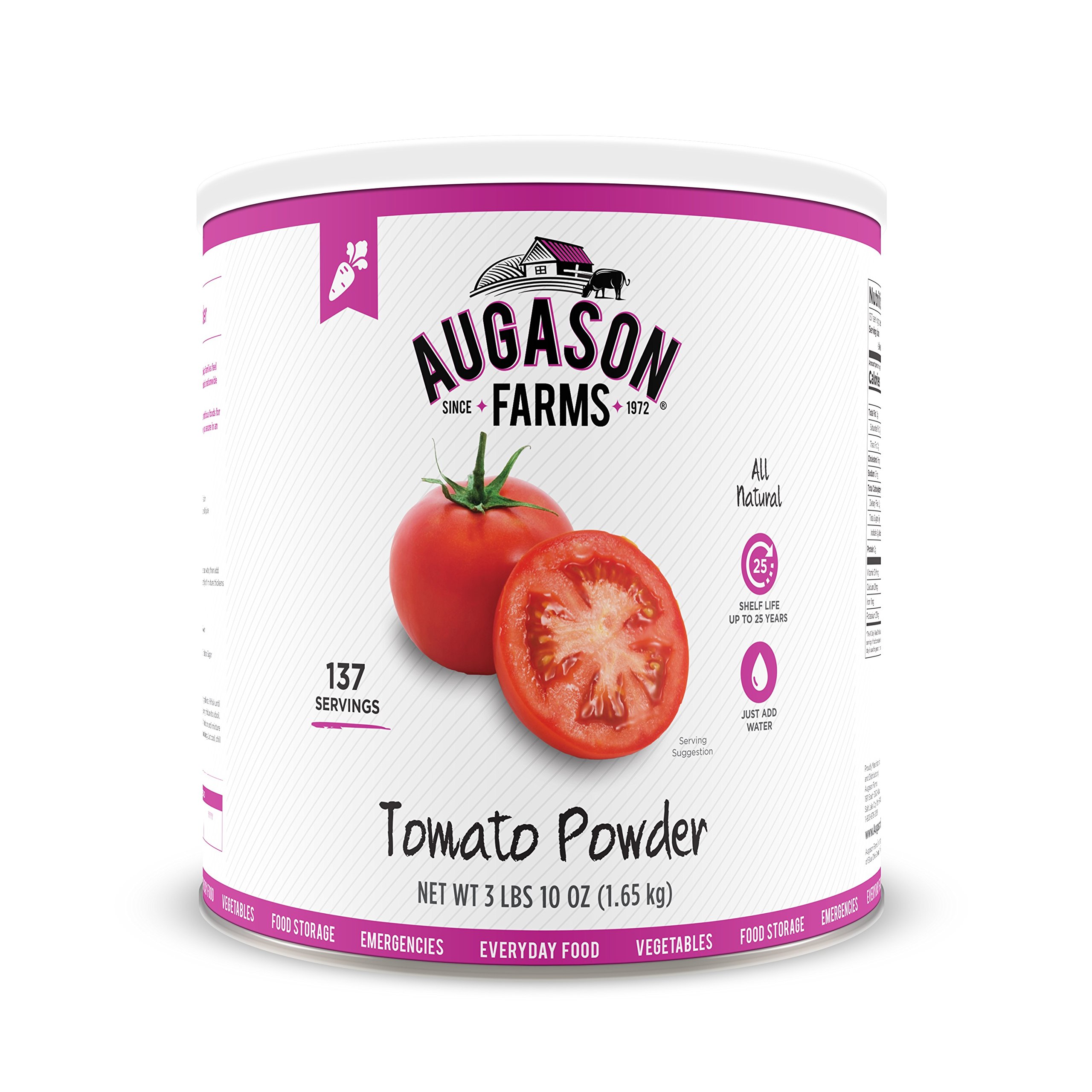 Augason Farms Tomato Powder Emergency Food Storage 3 lbs 10 oz