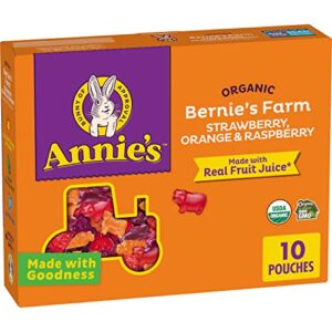 annie's organic bernie's farm fruit flavored snacks, gluten free, 10 pouches, 7 oz.