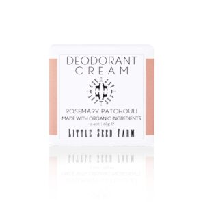 little seed farm all natural deodorant cream, aluminum free deodorant for women or men, 2.4 ounce - rosemary patchouli