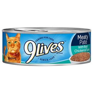 9lives meaty paté with real chicken & tuna wet cat food, 4/5.5-ounce cans (pack of 6)