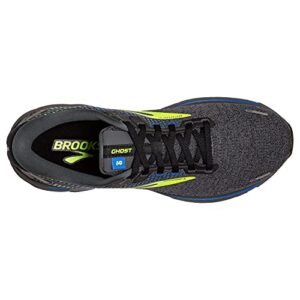 Brooks Ghost 14 Sneakers for Men Offers Soft Fabric Lining, Plush Tongue and Collar, and L Lace-Up Closure Shoes Black/Blue/Nightlife 9 D - Medium