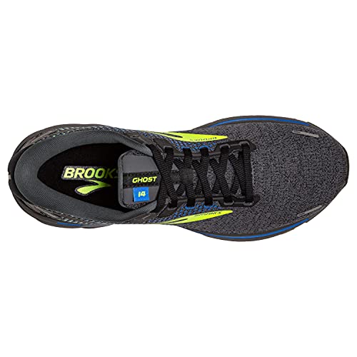 Brooks Ghost 14 Sneakers for Men Offers Soft Fabric Lining, Plush Tongue and Collar, and L Lace-Up Closure Shoes Black/Blue/Nightlife 9 D - Medium