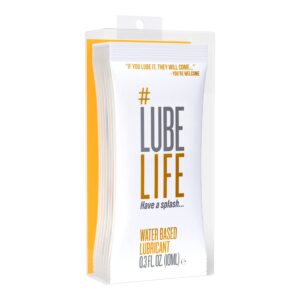 lube life adventurer's assortment pack, personal lubricants 8 x 0.3 oz - water-based, silicone-and water-based hybrid, barely there thin silicone, silicone anal lube for men, women and couples