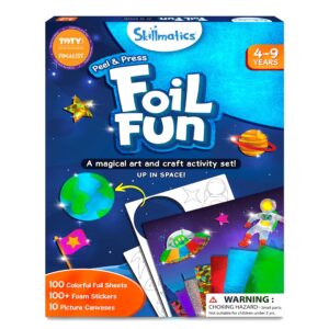 skillmatics art & craft activity - foil fun space, no mess art for kids, craft kits & supplies, diy creative activity, gifts for boys & girls ages 4, 5, 6, 7, 8, 9, travel toys