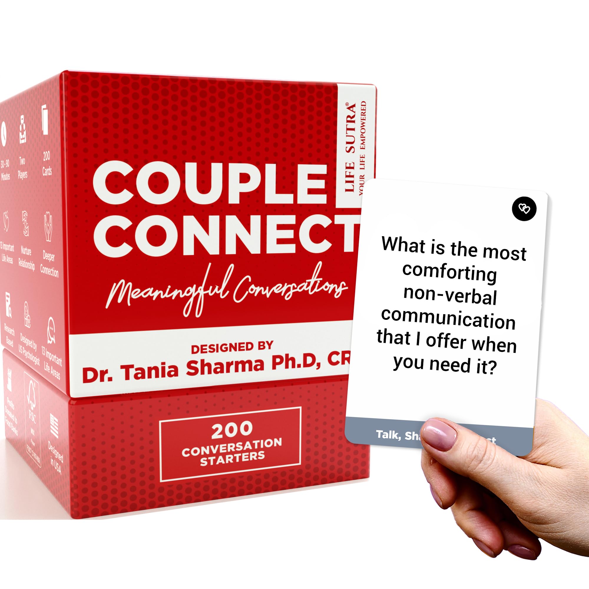 Life Sutra Couples Games for Adults - 200 Conversation Cards Crafted by Psychologist - Meaningful Conversation Starters - Fun Date Night Ideas - Perfect for Date Night Games - Couples Card Game