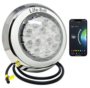 life-bulb smart pool led pool lights for inground pool, wall mounted, color changing with remote - 75ft cable, works with remote or phone app - ios/android compatible, lifetime replacement program