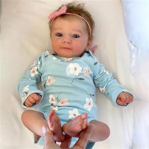 gycv lifelike reborn baby dolls girl - 18 inch realistic newborn vinyl baby, reborn doll soft body, real babies that look real, silicone vinyl reborn baby, newborn baby dolls with gift box for kids 3+