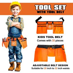 TOY Life Kids Tool Set for Boy Ages 4-6 with Kids Tool Belt, Toddler Tool Set, Tools for Kids, Kids Tool Box, Toy Tool Set with Drill, Kids Construction Toys, Kids Tape Measure, Kids Power Tool Kit