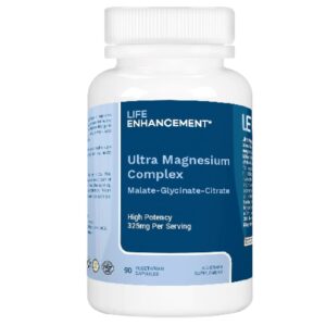 Magnesium Triple Complex Supplement: with Glycinate, Malate, and Citrate. Enhance Sleep and Brain Function Naturally. 90 Capsules