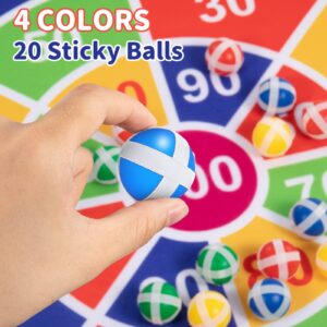 TEMI 29" Large Dart Board for Kids, Boys Toys Dartboards with 20 Velcro Sticky Balls, Indoor & Outdoor Sport Fun Party Play Game Toys, Birthday Gifts for Boys Girls 3 4 5 6 7 8 9 10 11 12 Years Old