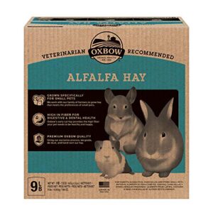 oxbow animal health alfalfa hay - all natural hay for young, pregnant, or nursing small pets - 9 lb.