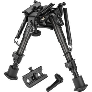 cvlife carbon fiber tilt bipod pivot 6-9 inches bipod with picatinny adapter and detachable s lock lever