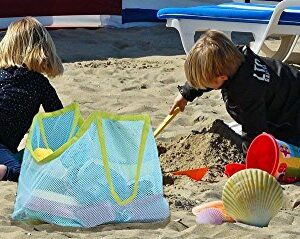 SupMLC Mesh Beach Bag Extra Large Beach Bags and Totes Tote Backpack Toys Towels Sand Away For Holding Beach Toys Children' Toys Market Grocery Picnic Tote