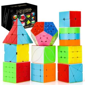 steam life speed cube set 10 pack magic cube | includes speed cubes 3x3, 2x2 speed cube, 4x4 speed cube, pyramid cube, megaminx cube puzzle cube bundle collection cube toys gift for kids & adults