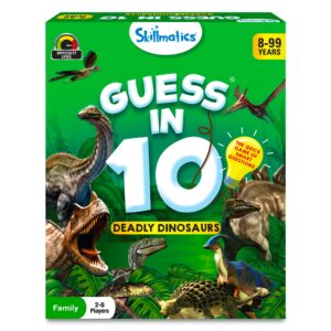 skillmatics card game - guess in 10 dinosaurs, perfect for boys, girls, kids, and families who love toys, board games, gifts for ages 8, 9, 10 & up