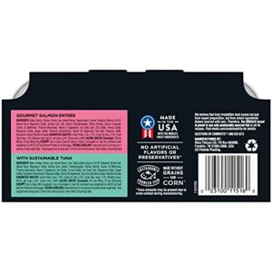 SHEBA Perfect Portions Cuts in Gravy Wet Cat Food Trays (24 Count, 48 Servings), Gourmet Salmon & Sustainable Tuna Entrée, Easy Peel Twin-Pack Trays